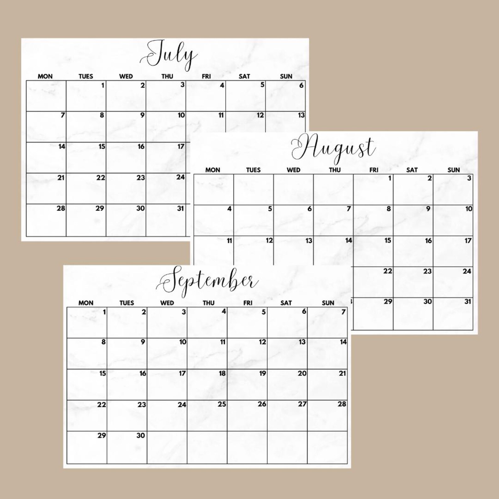 Calendar 2025-2026 Monthly Planner Landscape Minimalist A3 A4 Size ...