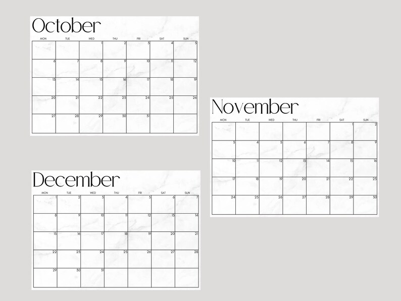 Printable Calendar 2025-2026 Monthly Planner Landscape Minimalist A3 A4 ...