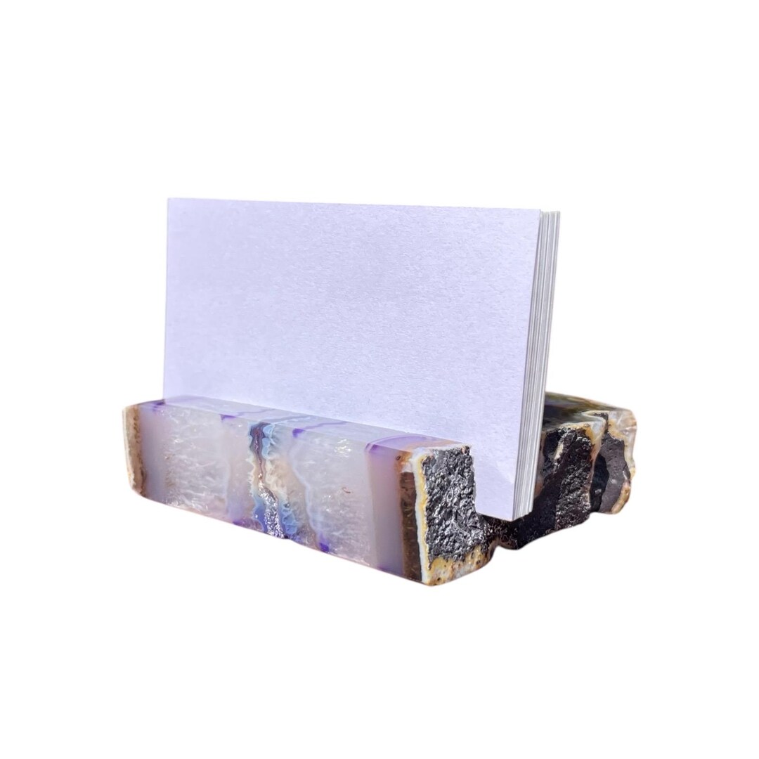 This Exact Purple Crystal Business Card Holder for Desk | One-of-a-kind ...
