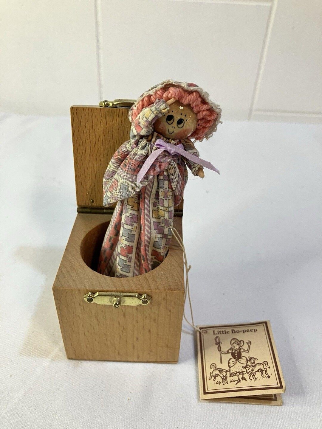 Ann Fuller Designs Little Bo Peep Pop-up Doll Wooden Box Dollhouse Mini ...