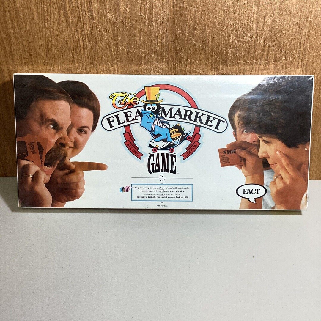 Vintage FLEA MARKET Game Board Second Edition 1986 Complete NEW - Etsy