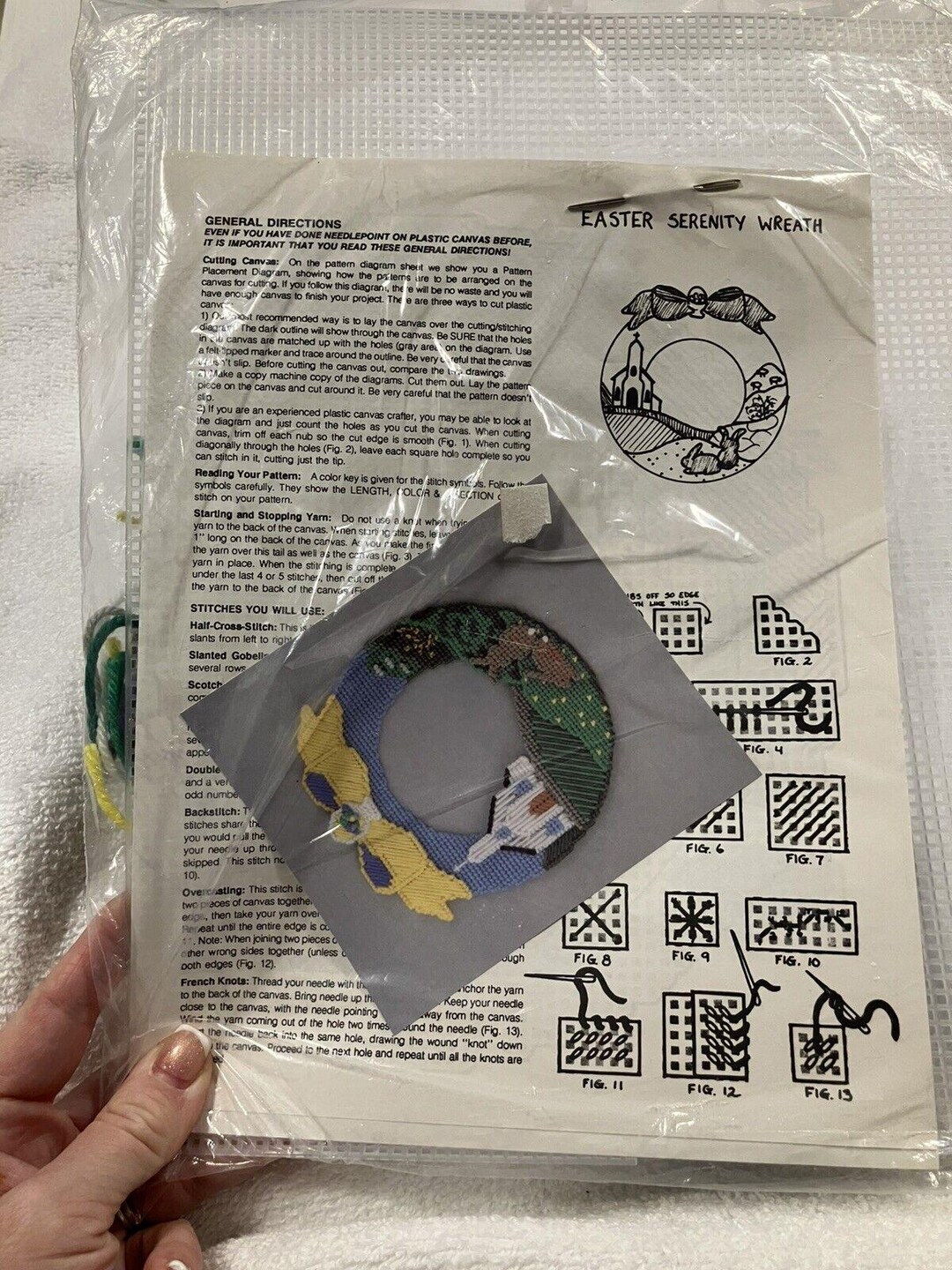 Vintage Needlepoint Easter Serenity Wreath Kit Fiber Art Craft - Etsy