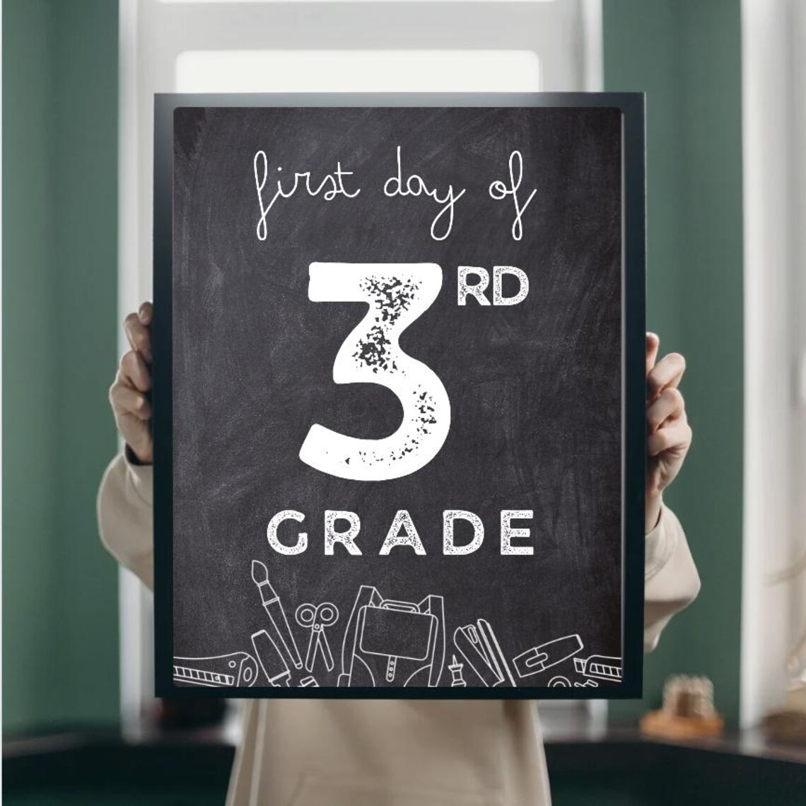 First Day of School Printable Signs INSTANT DOWNLOAD Chalkboard ...