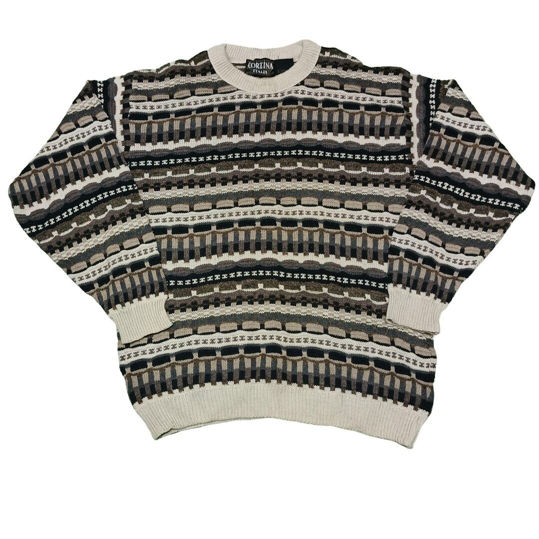 Vintage 90s Coogi Style Sweater Men's Pullover Cosby Biggie Multicolour ...