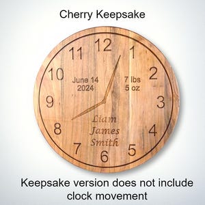 Engraved Birth Clock - Baby Shower Gift, Newborn Gift, Wood Wall Clock ...