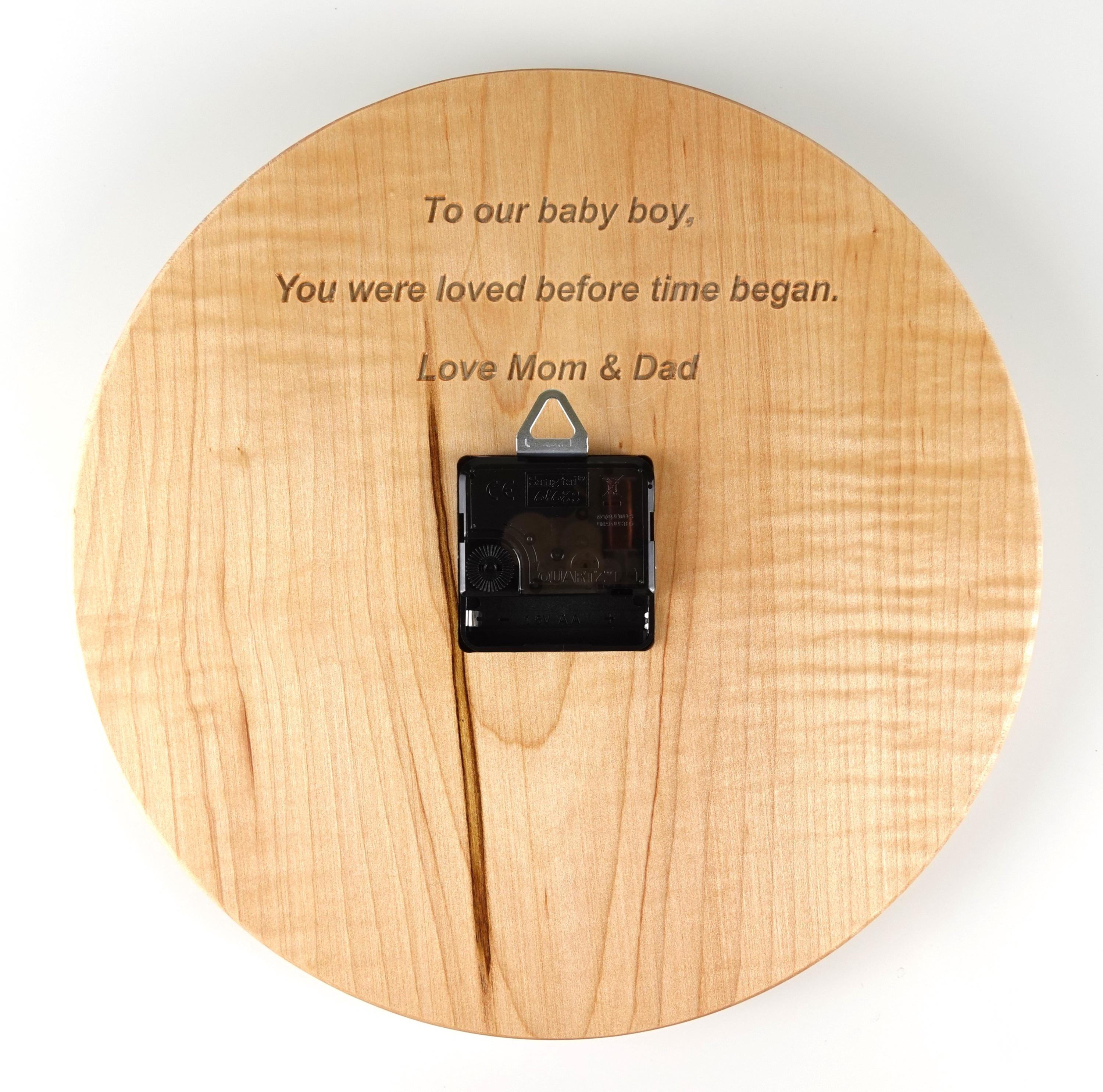 Engraved Birth Clock - Baby Shower Gift, Newborn Gift, Wood Wall Clock ...