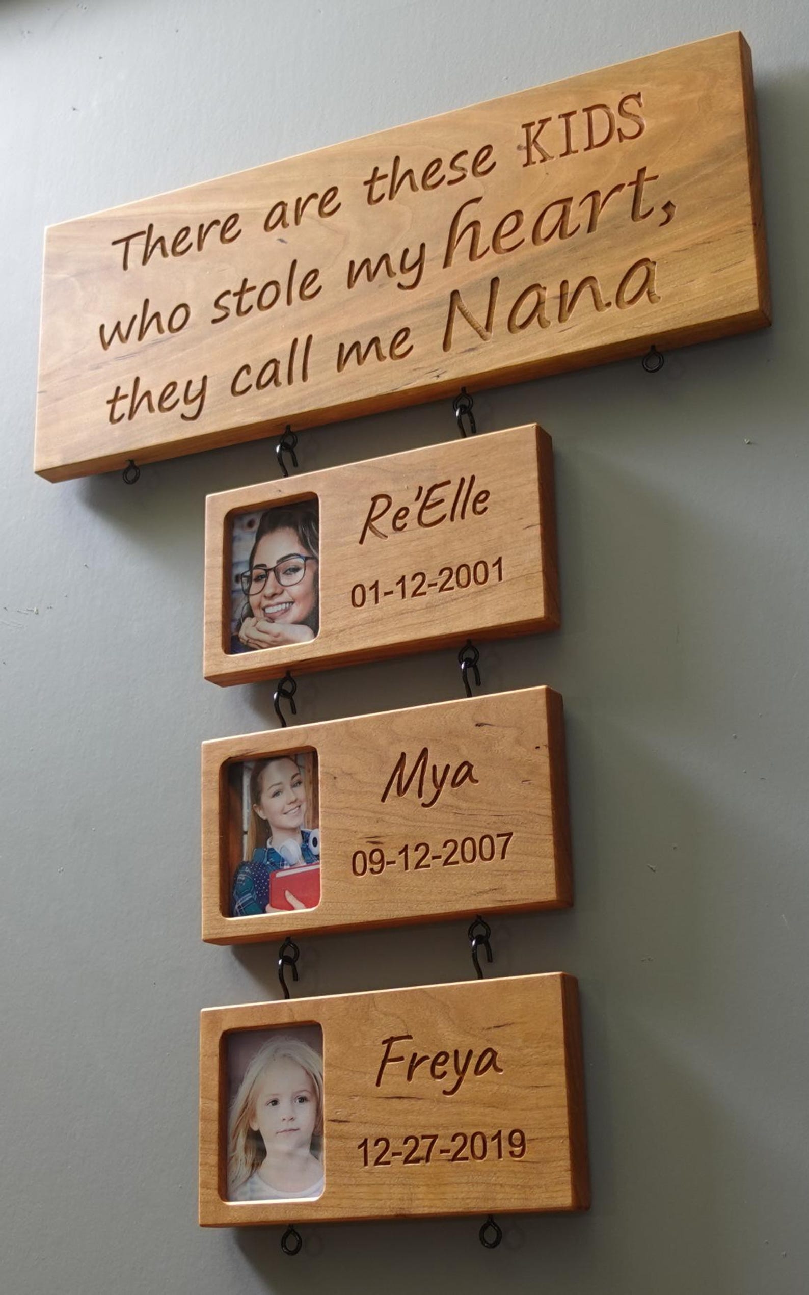 Family Sign, Grandkids Names, Grandchildren Birthday Sign, Grandparent ...