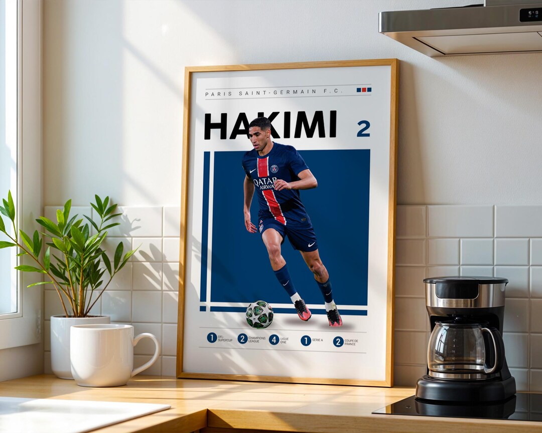 Achraf Hakimi Poster: PSG Soccer Wall Art (digital Download) - Etsy
