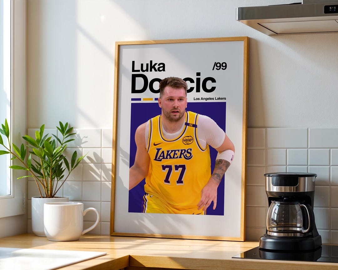 Luka Doncic Poster, Lakers NBA Print, Basketball Gifts, Sports Poster ...