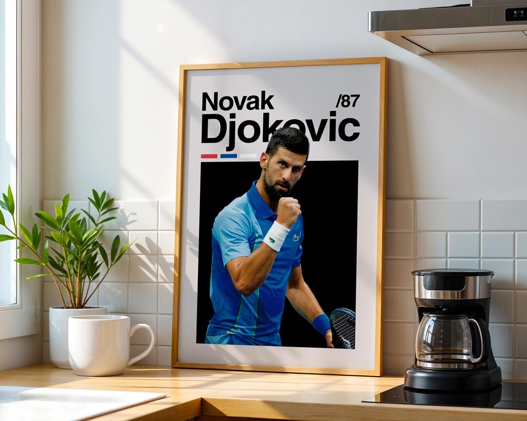 Novak Djokovic Poster, Tennis Print, Tennis Gifts, Sports Poster ...