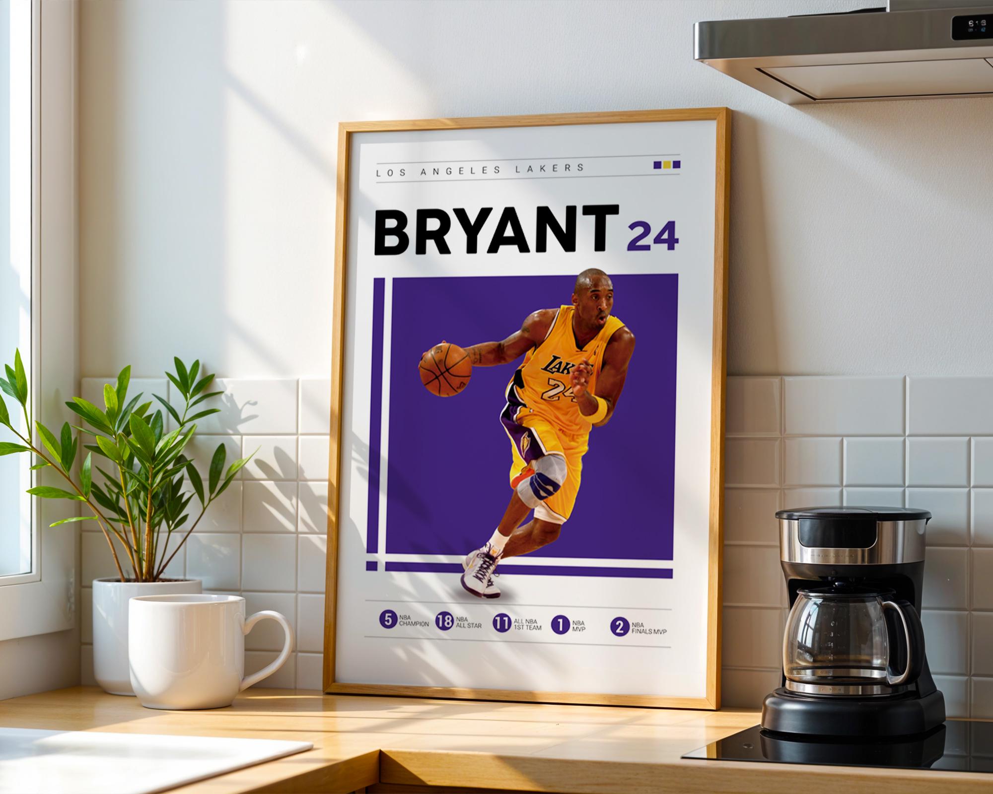 Kobe Bryant Poster, Lakers NBA Print, Basketball Gifts, Sports Poster ...