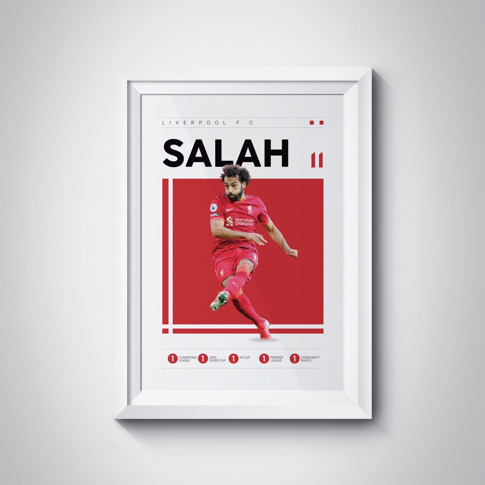 Mohamed Salah Poster, Liverpool Soccer Print, Soccer Gifts, Sports ...