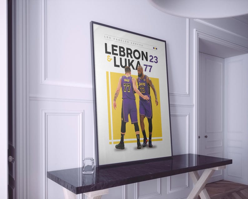Lebron James & Luka Doncic Lakers NBA Poster (digital Download) - Etsy