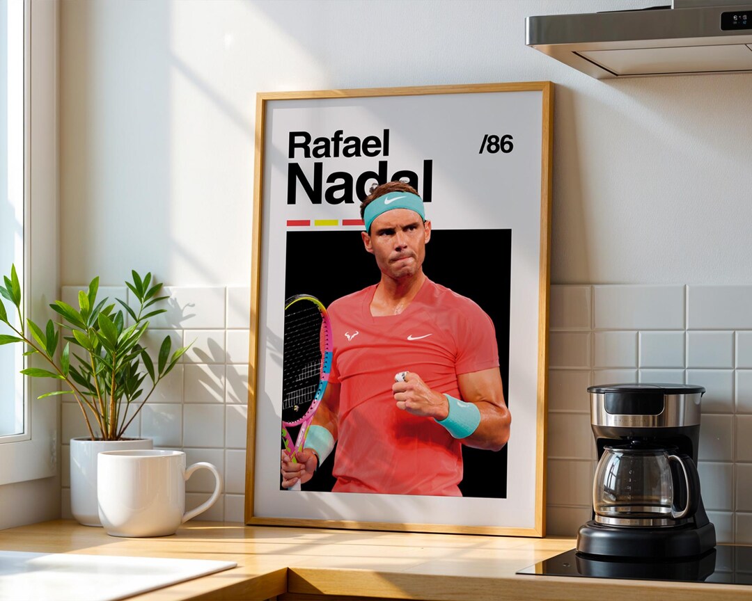 Rafael Nadal Poster, Tennis Print, Tennis Gifts, Sports Poster, Tennis ...