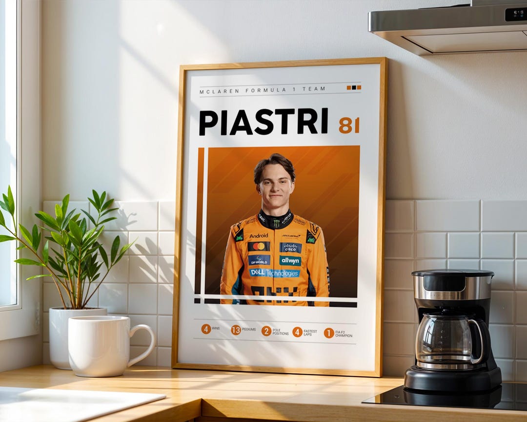 Oscar Piastri Poster, Mclaren F1 Print, F1 Gifts, Sports Poster ...