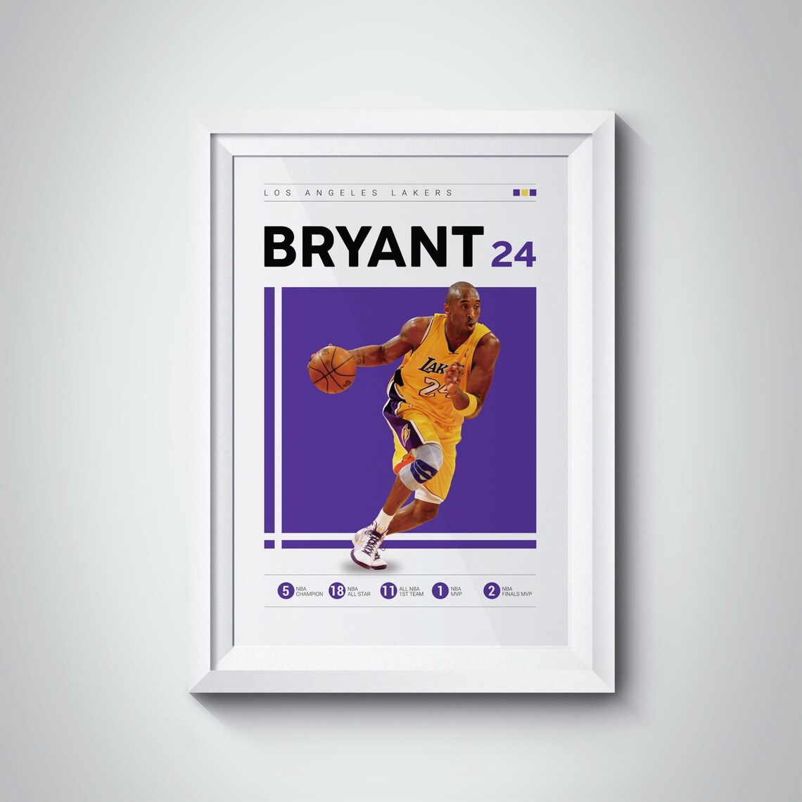 Kobe Bryant Poster, Lakers NBA Print, Basketball Gifts, Sports Poster ...