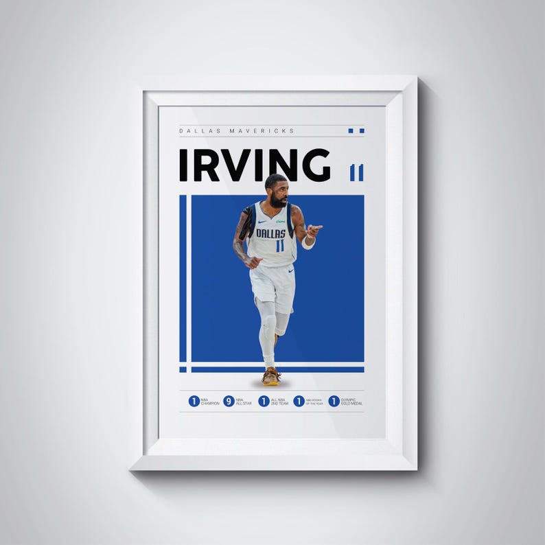 Kyrie Irving Dallas Mavericks Poster: NBA Wall Art (digital Download ...
