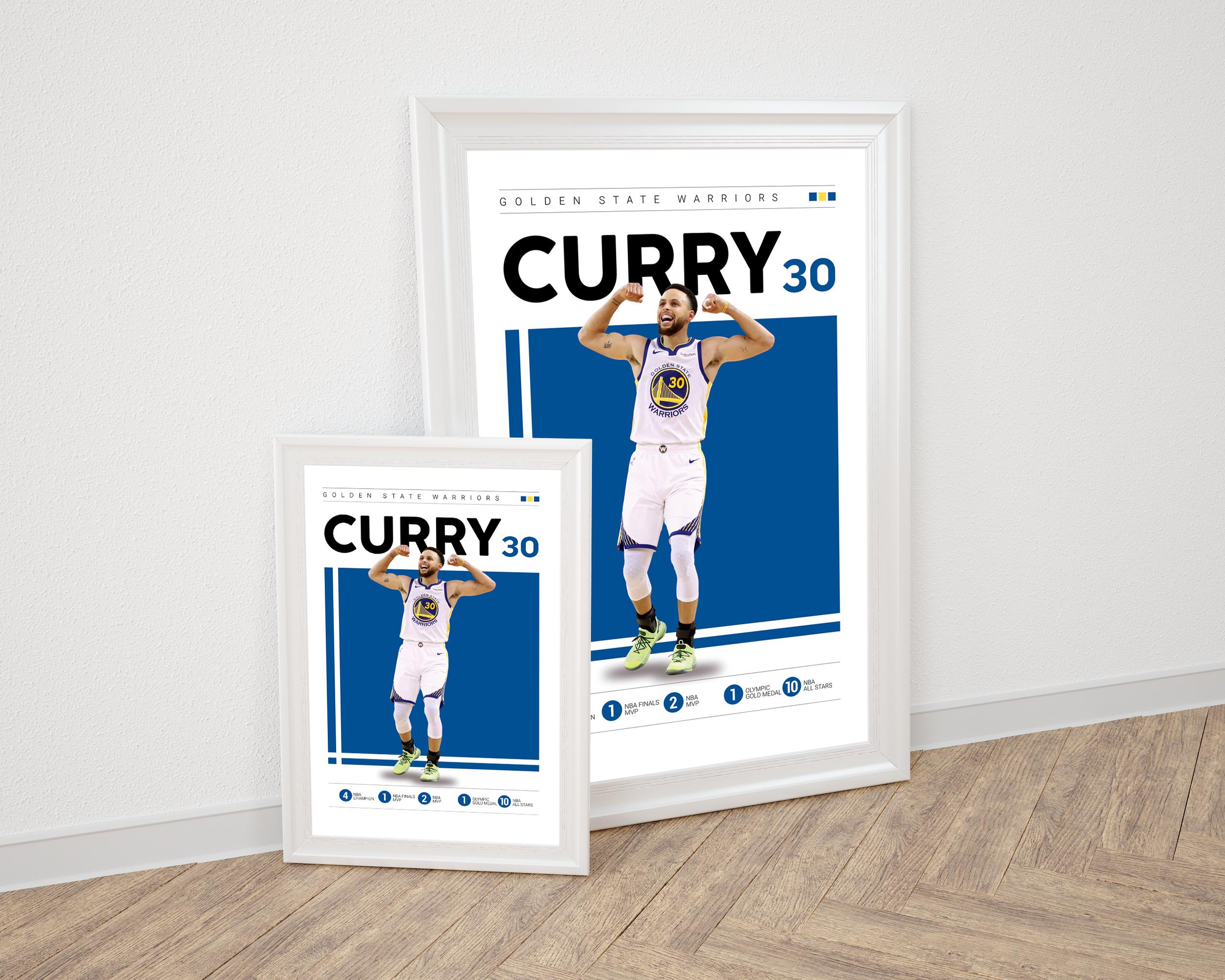 Steph Curry Poster: Warriors NBA Print, Basketball Wall Art (digital ...