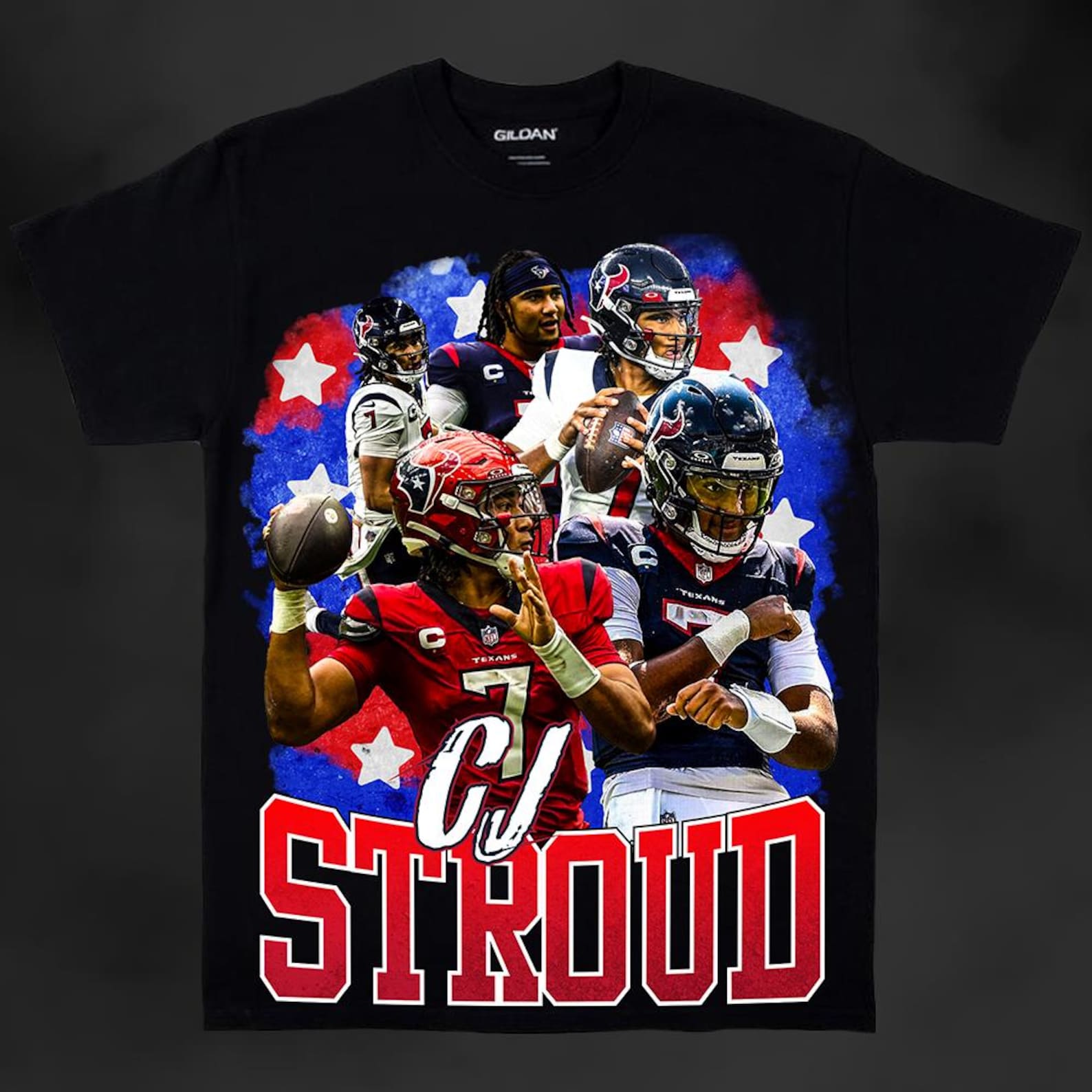 CJ Stroud PNG T Shirt Design | Houston Texans | NFL Vintage Graphic Tee Design | Digital ...