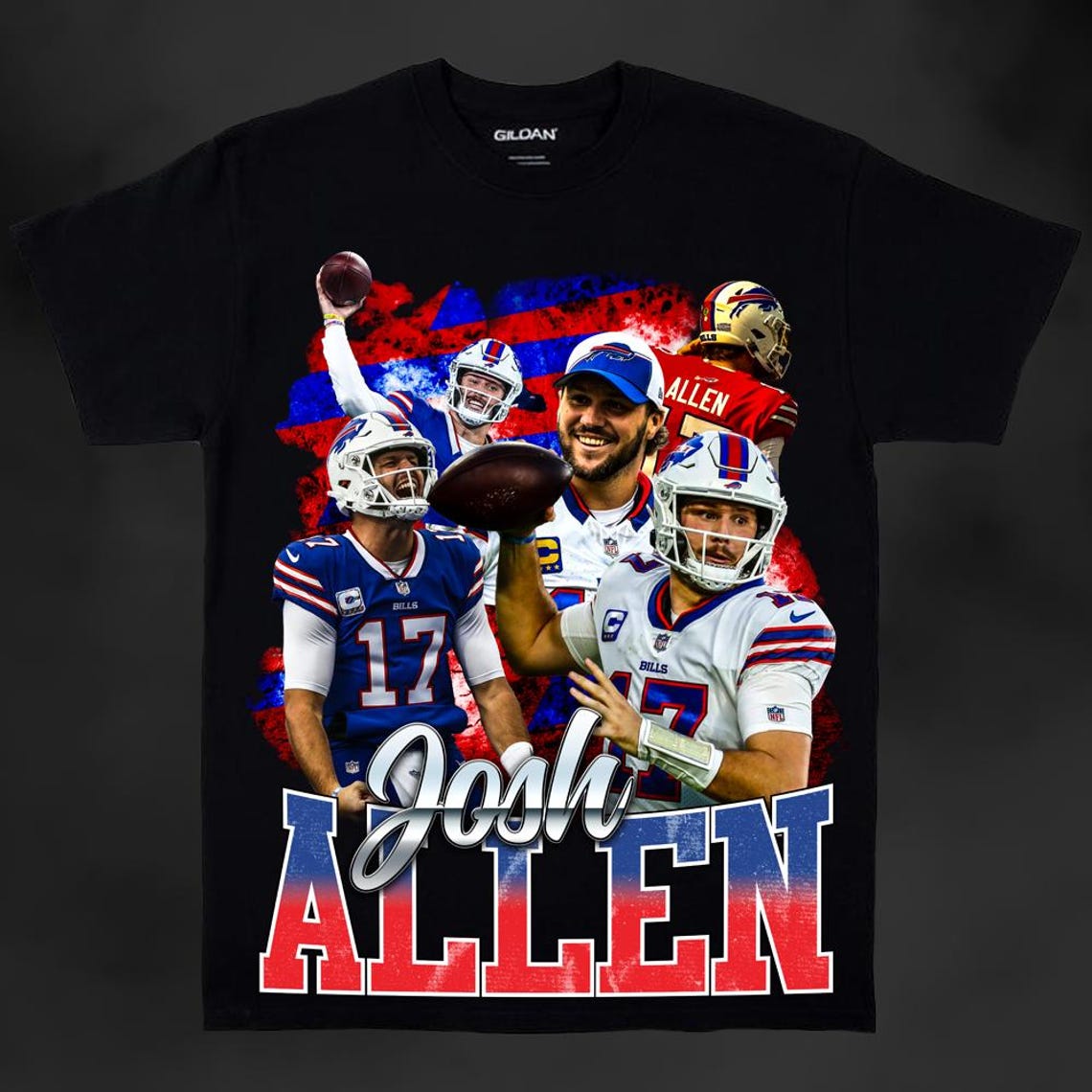 Josh Allen PNG T Shirt Design | Buffalo Bills | NFL Vintage Graphic Tee ...