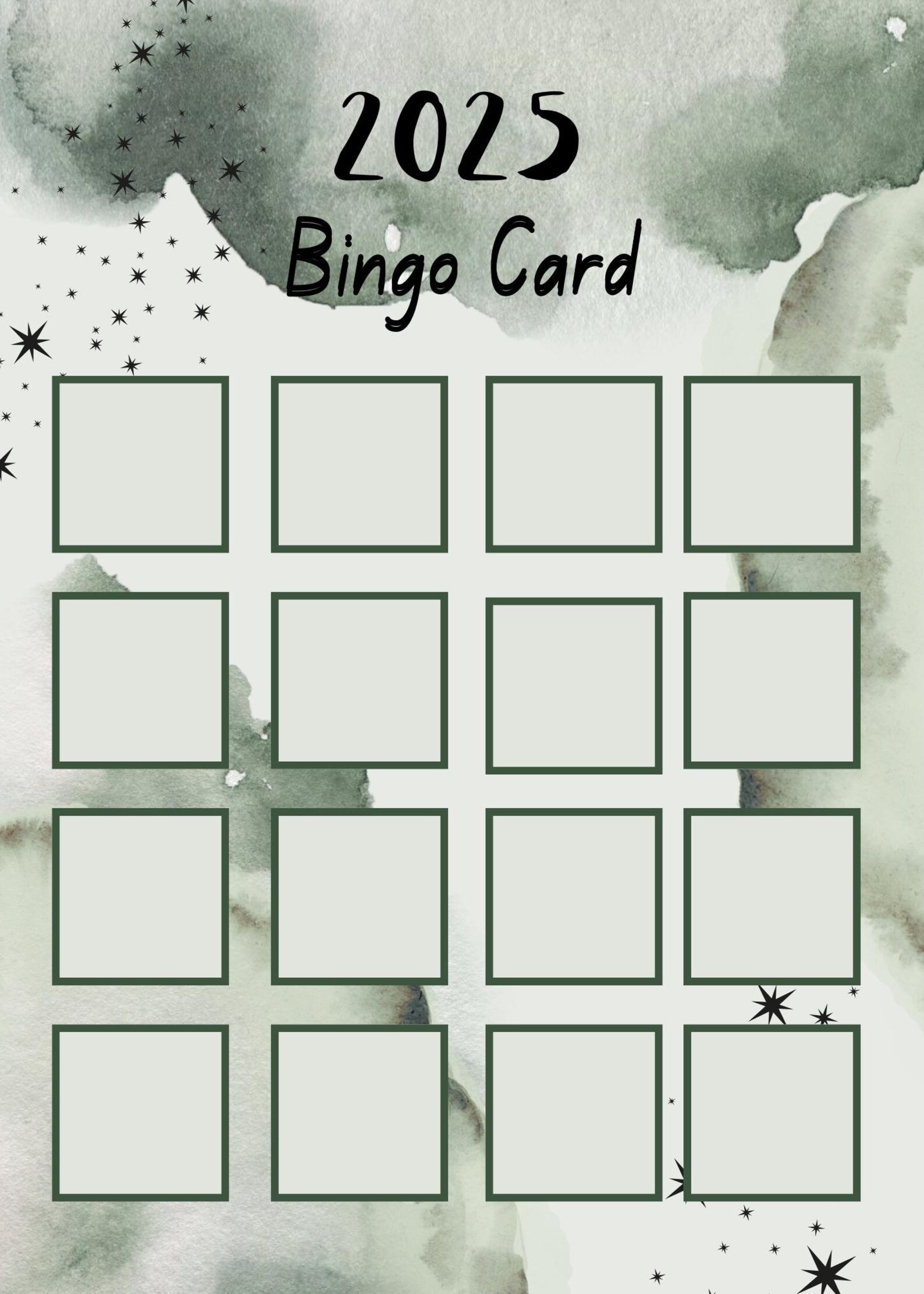 2025 New Year Bingo Card, Fillable, Printable, 2025 Bingo Printable ...