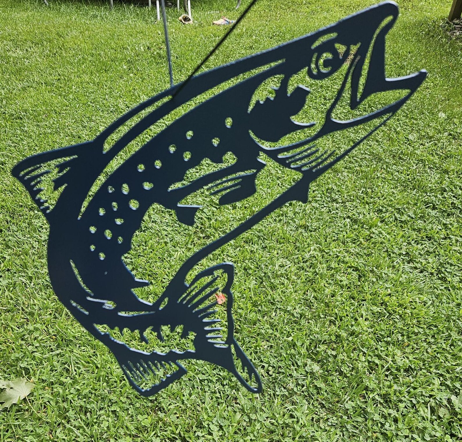 Metal Trout Fishing Indoor/outdoor Decor - Etsy