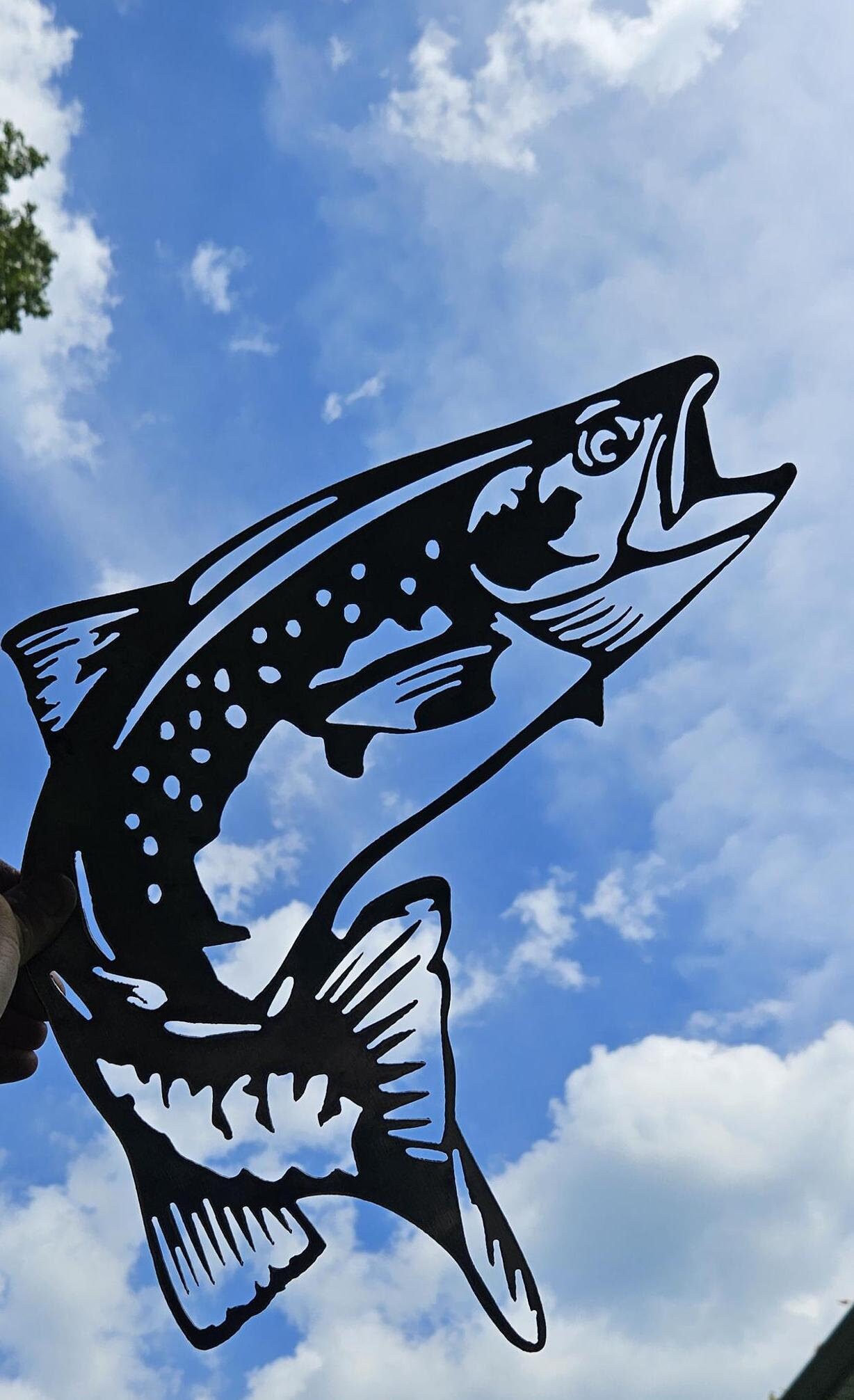 Metal Trout Fishing Indoor/outdoor Decor - Etsy