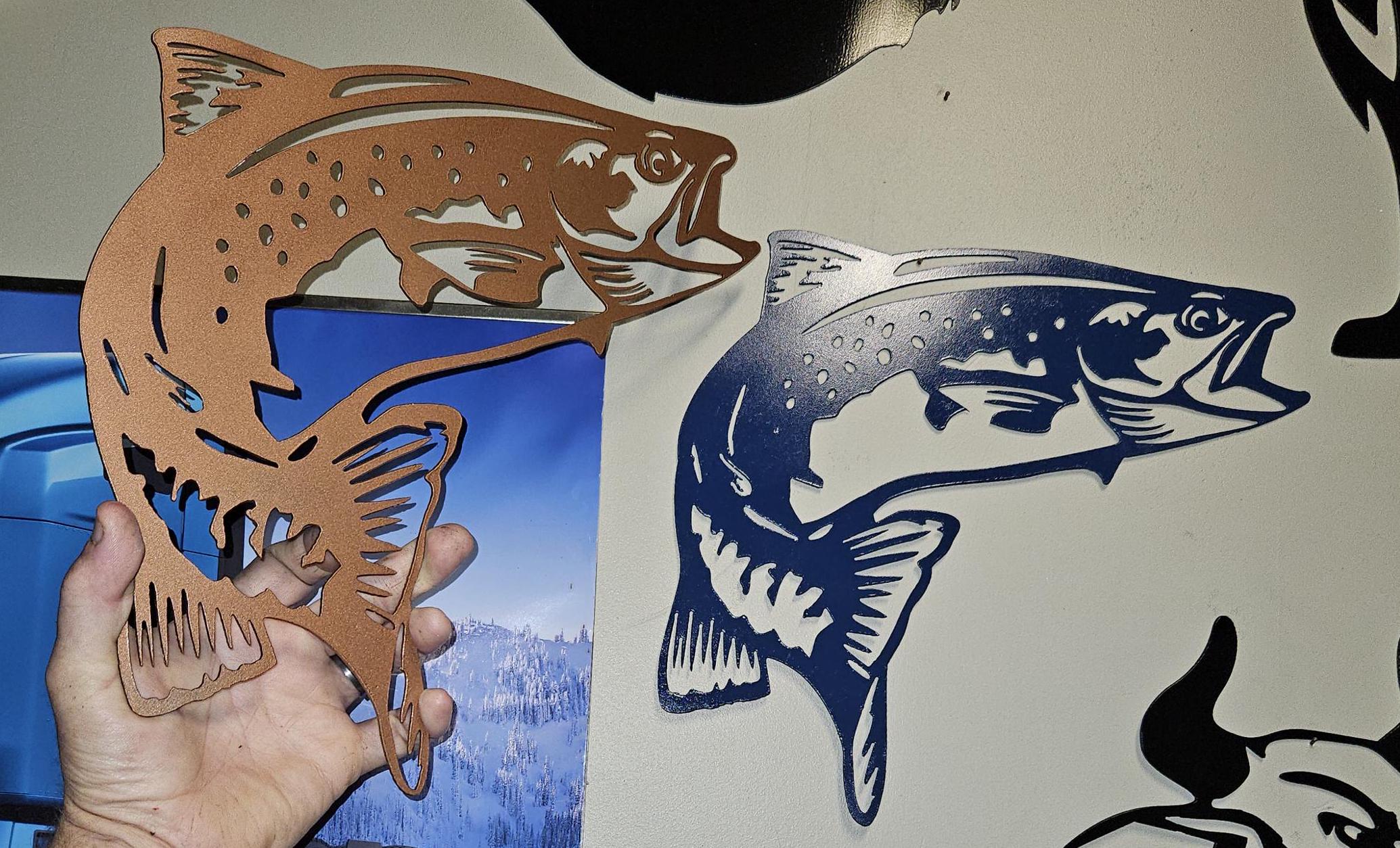 Metal Trout Fishing Indoor/outdoor Decor - Etsy