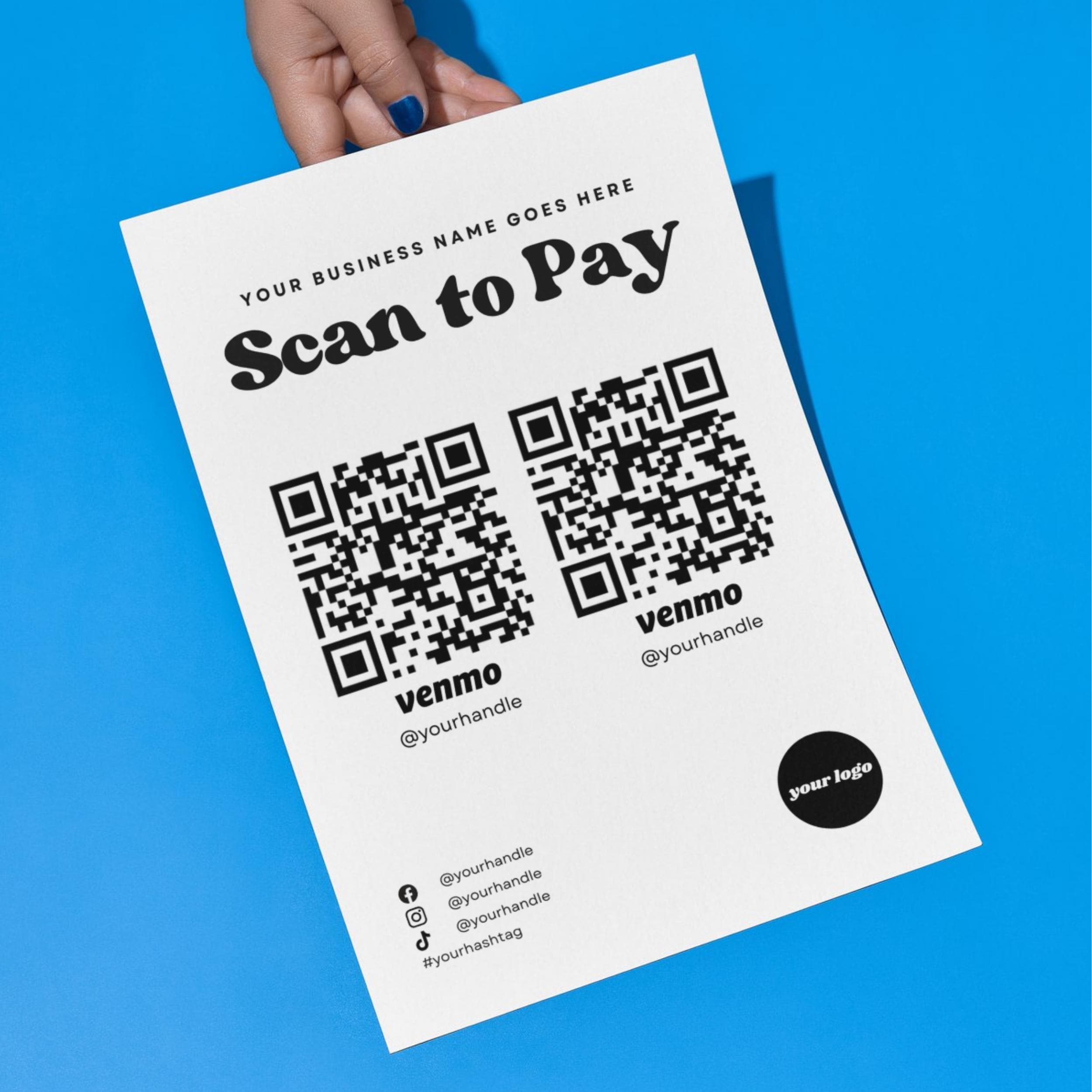 Editable Scan to Pay QR Code Sign Template | 12 Templates, Payment ...
