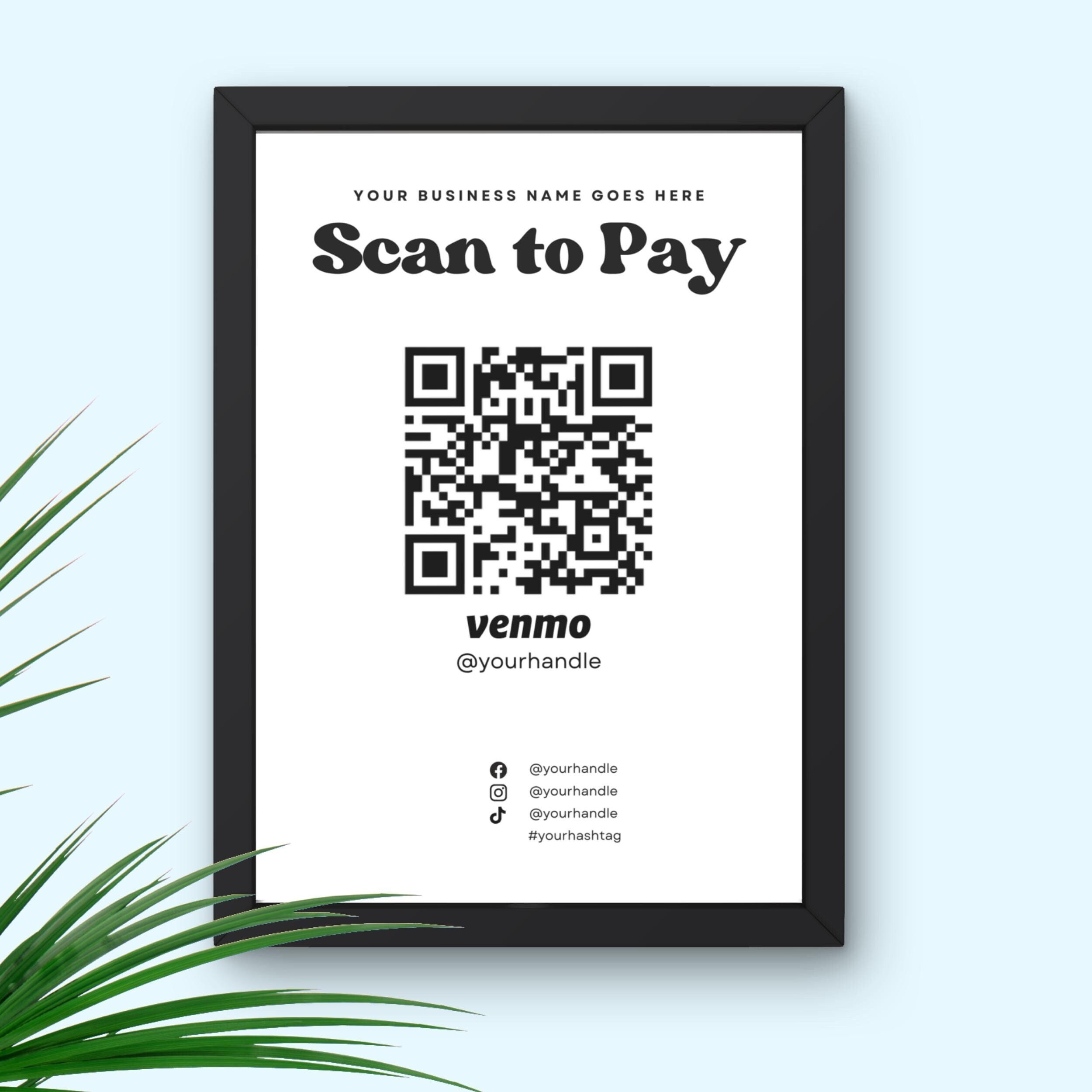 Editable Scan to Pay QR Code Sign Template | 12 Templates, Payment ...