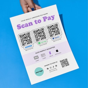 Customizable QR Code Scan to Pay Sign Template | Small Business Signage ...