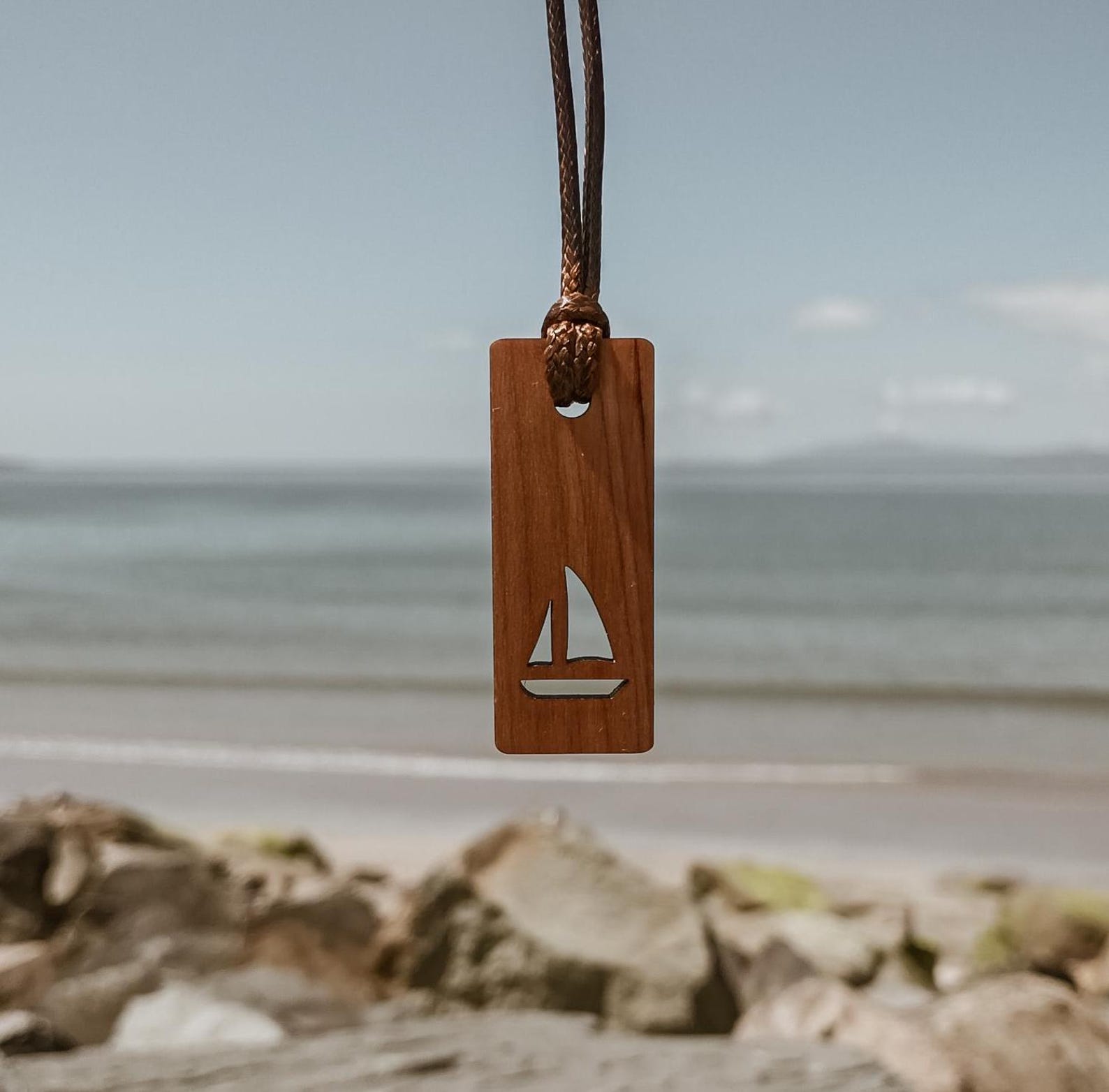 Irish Whiskey Barrel Boat Pendant: Sustainable Wooden Sailing Necklace ...