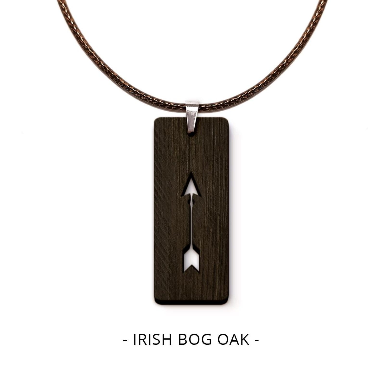 Bog Oak Arrow Pendant: Sustainable Irish Wood Necklace - Etsy