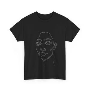 Abstract Face Line Art Shirt, Single Line Drawing Tee - Etsy