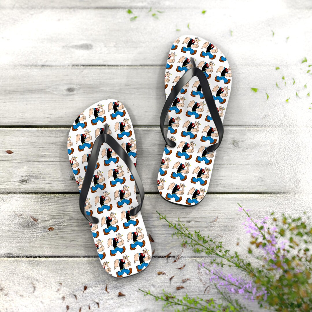 Popeye Flip Flops, Cartoon Character Footwear, Funny Beach Sandals ...