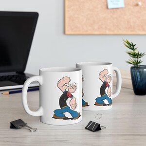 Flexing Popeye Ceramic Mug, Funny Cartoon Coffee Cup - Etsy