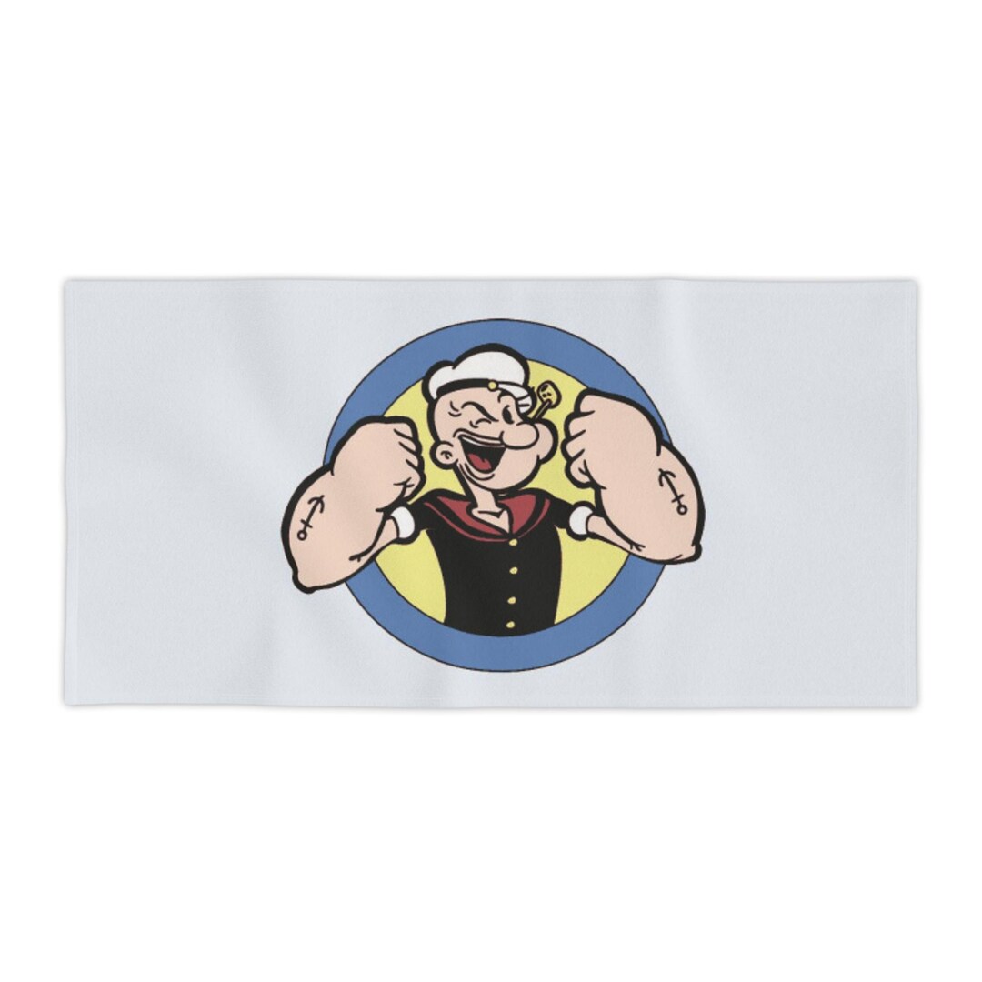 Vintage Popeye Beach Towel, Retro Cartoon Nautical Decor (30x60) - Etsy