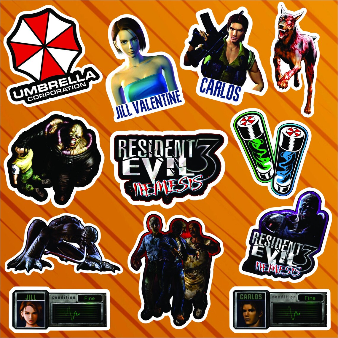 Resident Evil 3 Nemesis (classic Edition) - Pack of 10 Stickers - Etsy