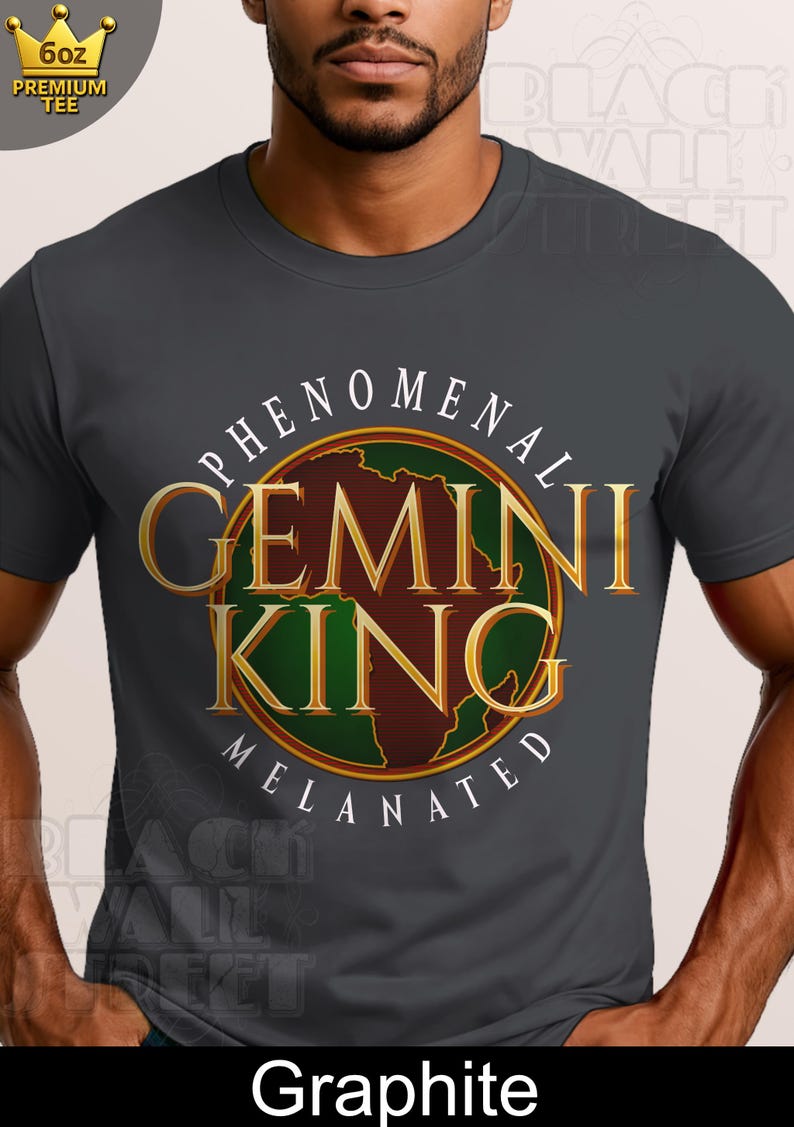 Gemini King Zodiac Shirt Black Man Astrology Melanin Poppin Tee Pride ...