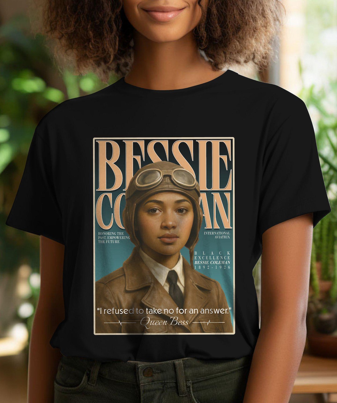 Bessie Coleman | First Black Female Pilot Quote Design Inspiring Queen Bess Legacy Brave Bessie ...