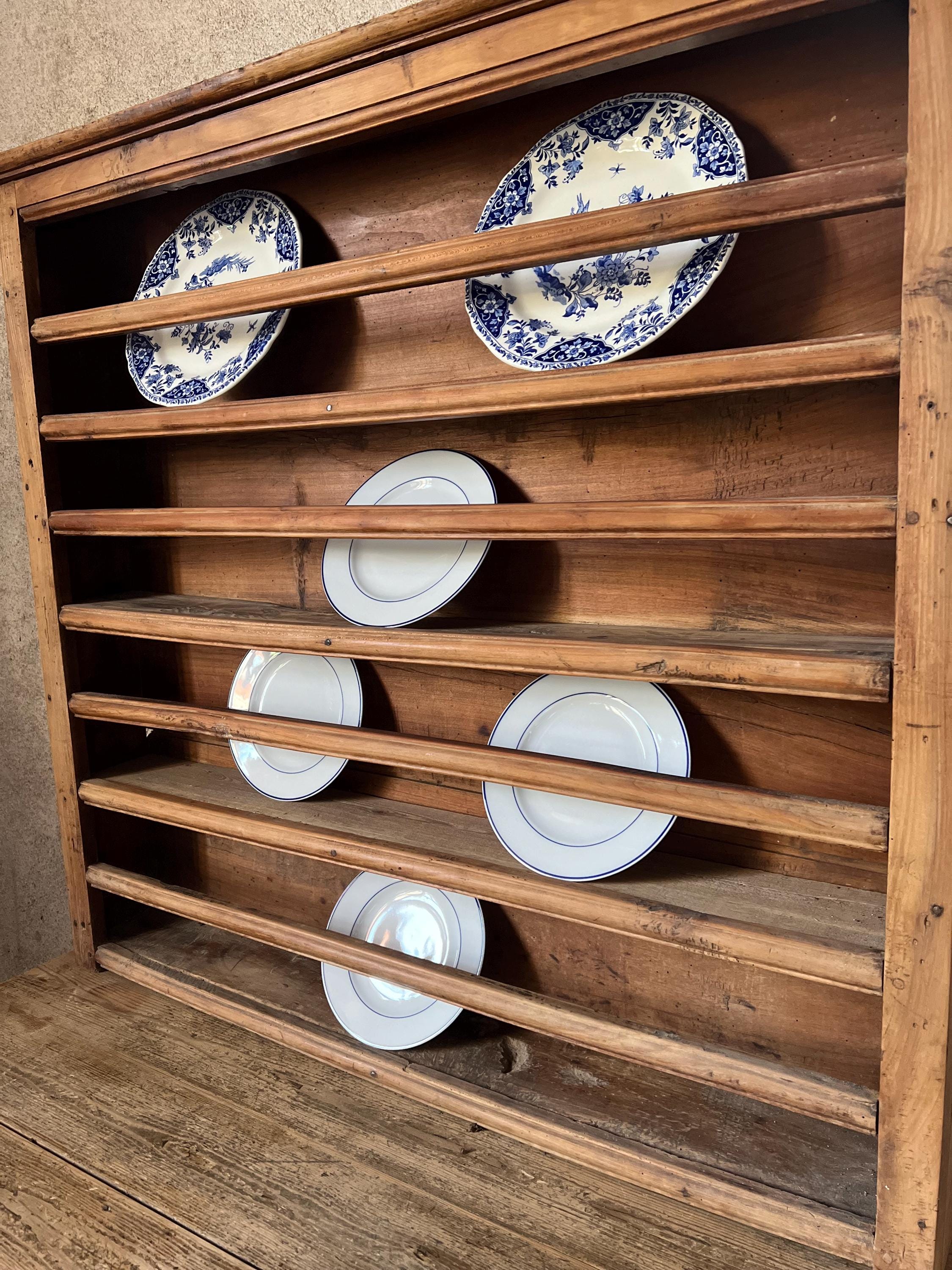 French Vintage Oak Plate Rack - Etsy