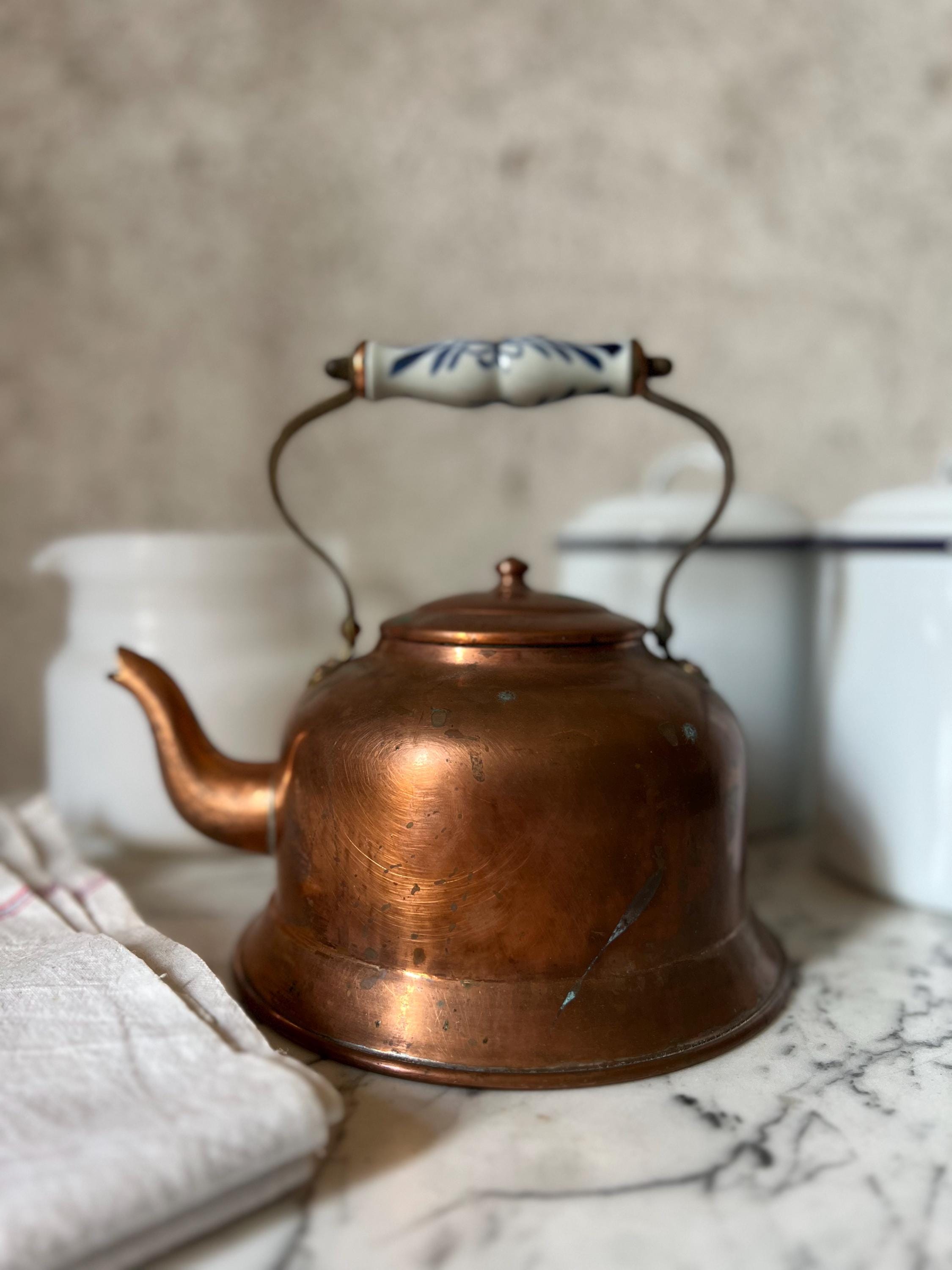 French Vintage Copper Kettle - Etsy