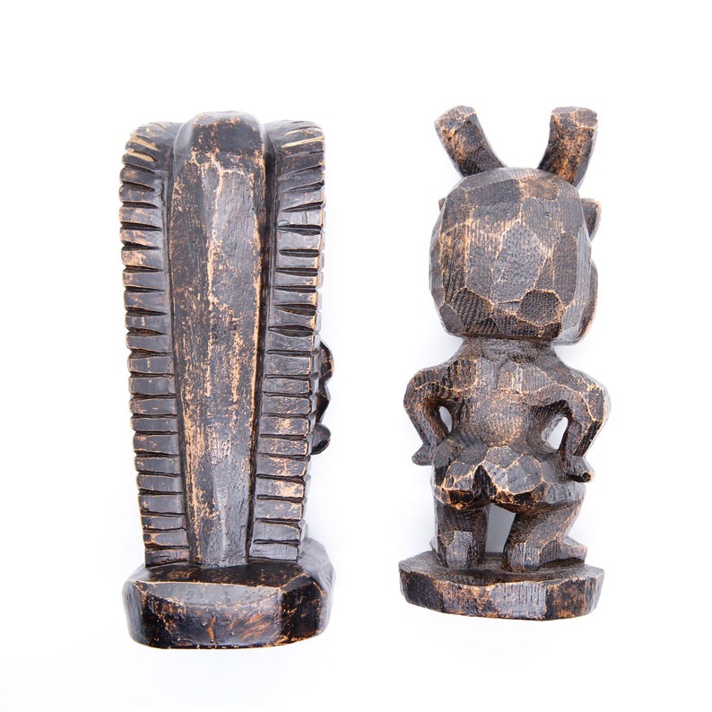 Pair of Original Tiki God Hawaii Polynesian Statue Figurines. Hawaiian ...