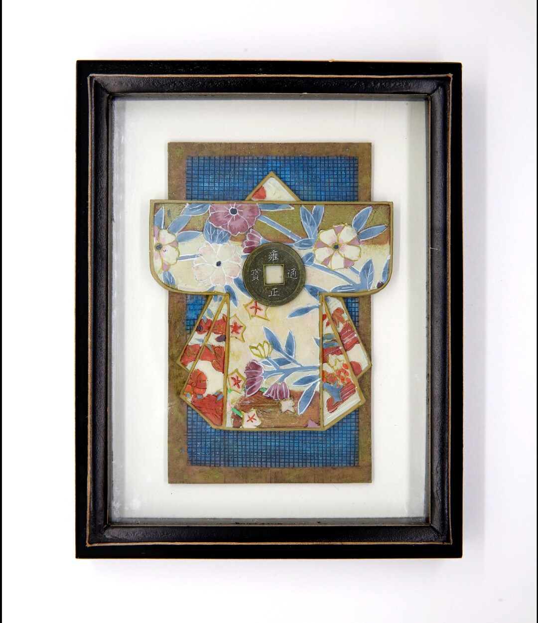 Vintage Japanese Hand Etched Layered Kimono Art Wooden Shadowbox Frames ...