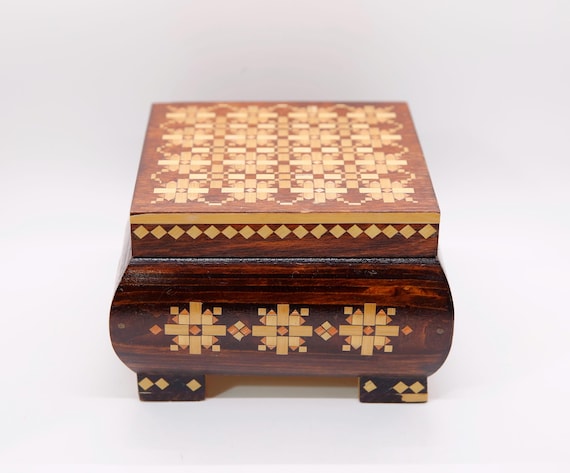 Rare Vintage Collectible Russian Inlaid Wooden Box Wo… - Gem