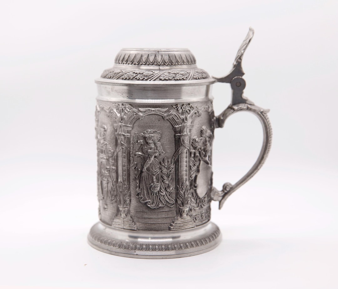 Vintage BMF Embossed Pewter Beer Stein - Made in Germany - Etsy