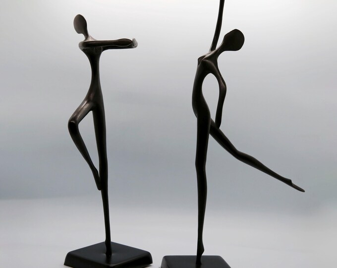 Vintage Bodrul Khalique Bronze Sculpture Ballet Dancers Minimalism ...