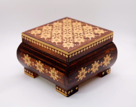 Rare Vintage Collectible Russian Inlaid Wooden Box Wo… - Gem