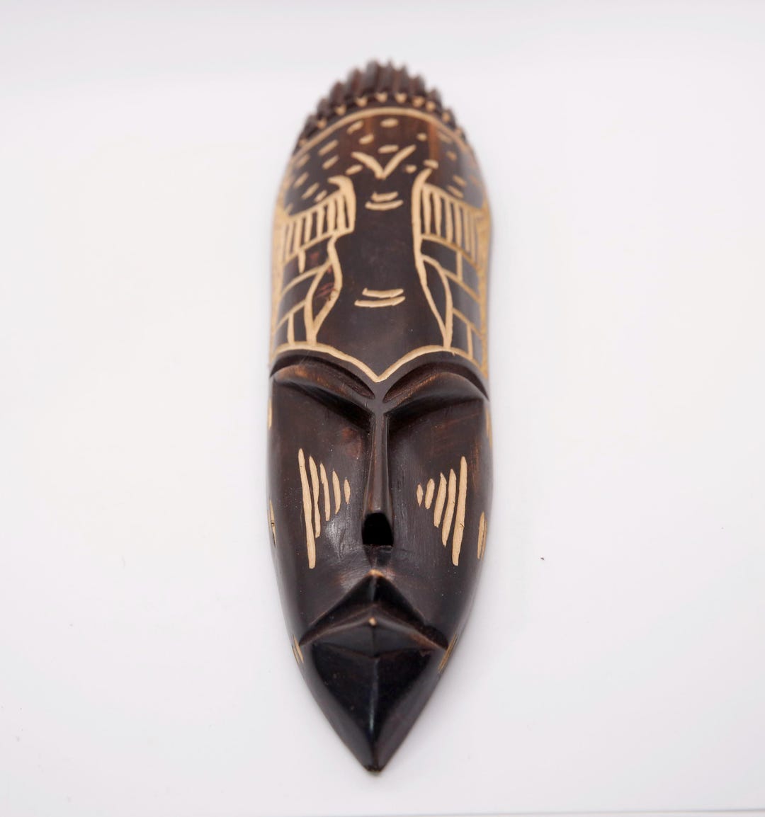 Vintage African Hand Carved Wooden Mask Home Decor 10'' Tall - Etsy