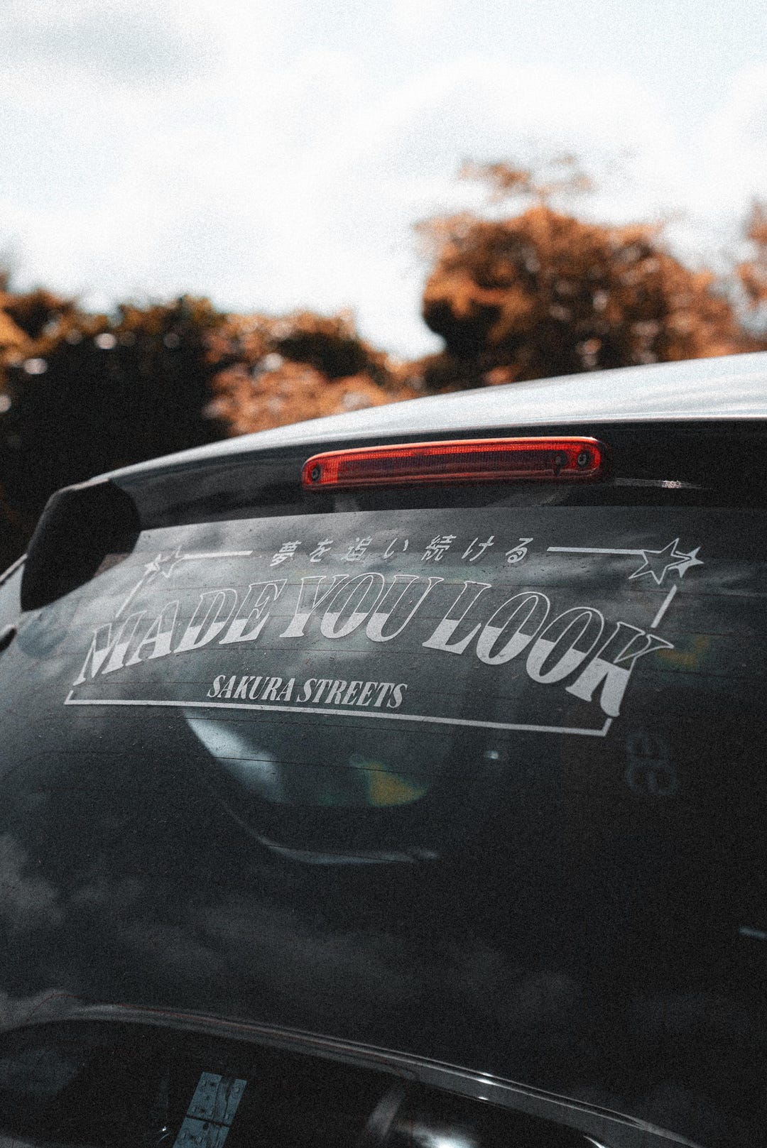 Sakura Streets JDM Car Decal: Made You Look Rear Window Sticker - Etsy ...